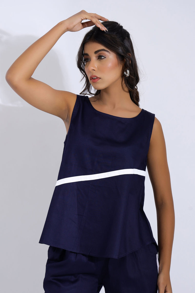 Blue Cotton Coord Set – Plum and Peaches